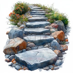 Rocky Path Clipart | 10 High Quality Jpgs | Digital Download ...