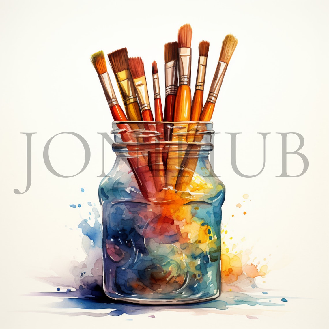 Paint Brushes Clipart 10 High Quality Jpg's Digital Download Card ...