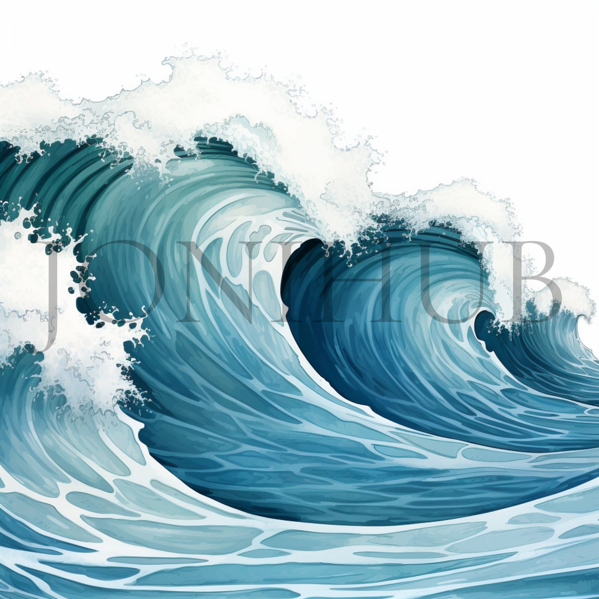 Ocean Waves Clipart 10 High Quality Jpg's Digital Download Digital ...