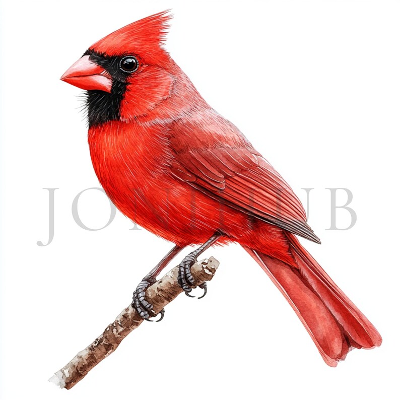 Red Cardinal Bird Clipart | 10 High Quality Jpgs | Digital Download ...