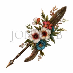 Floral Arrows Clipart | 10 High Quality Jpg's | Digital Download ...