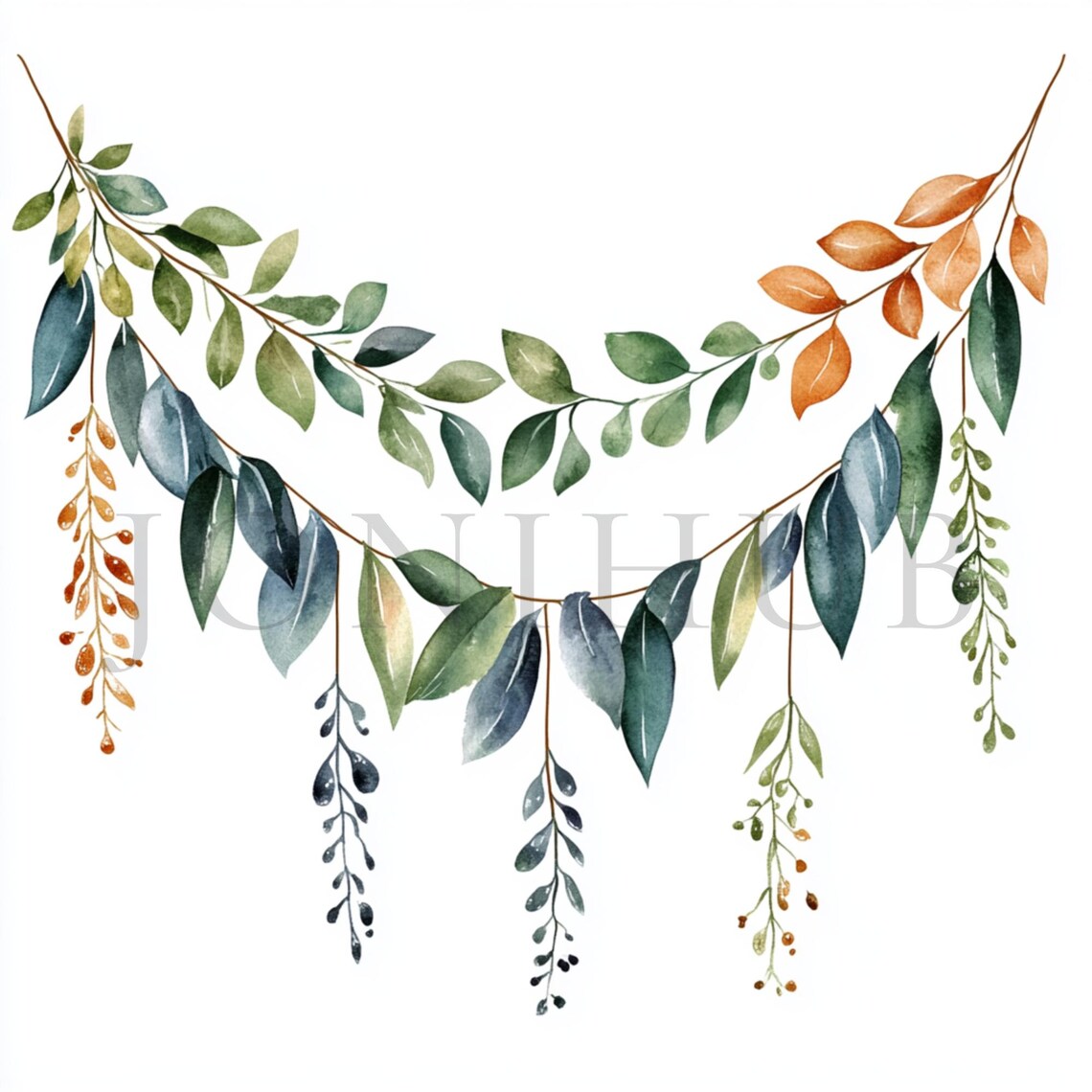 Boho Leaves Decor Clipart | 10 High Quality Jpgs | Instant Digital ...