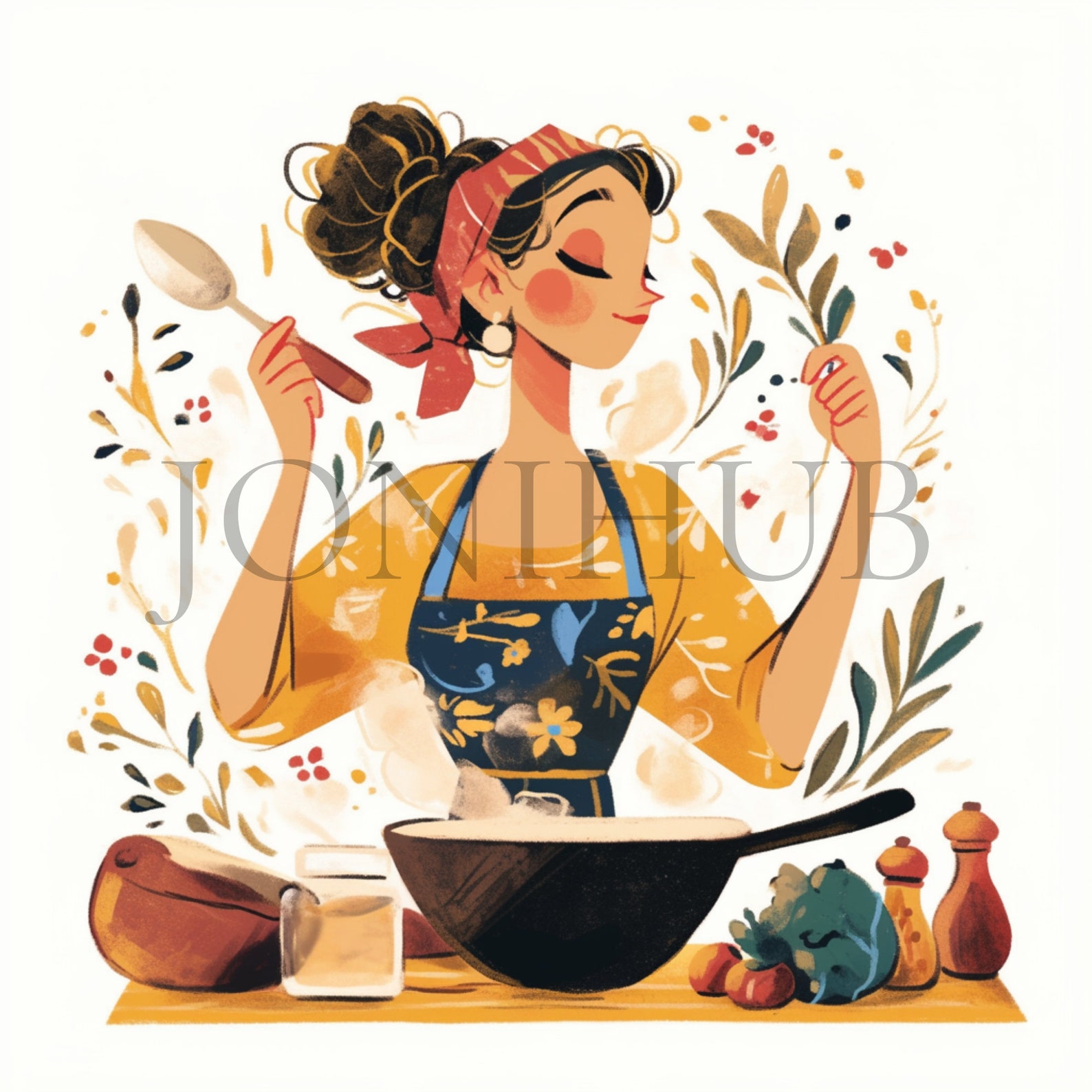 Cooking Lady Clipart 10 High Quality Jpg's Digital Download Woman in ...