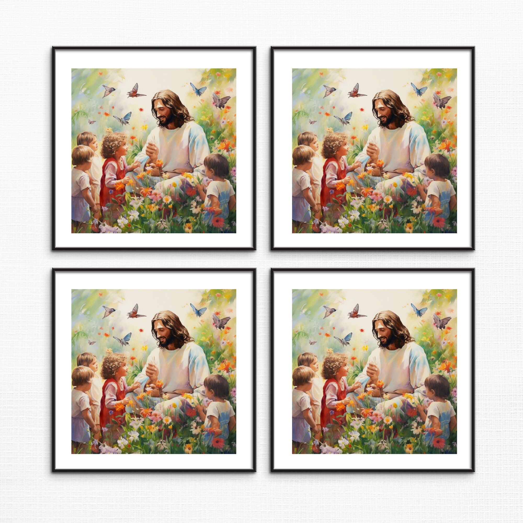 Jesus Christ Teaches Kids, Jesus With Little Children Painting, Jesus ...