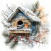 Winter Birdhouse Clipart | 8 High Quality Jpgs | Instant Digital ...