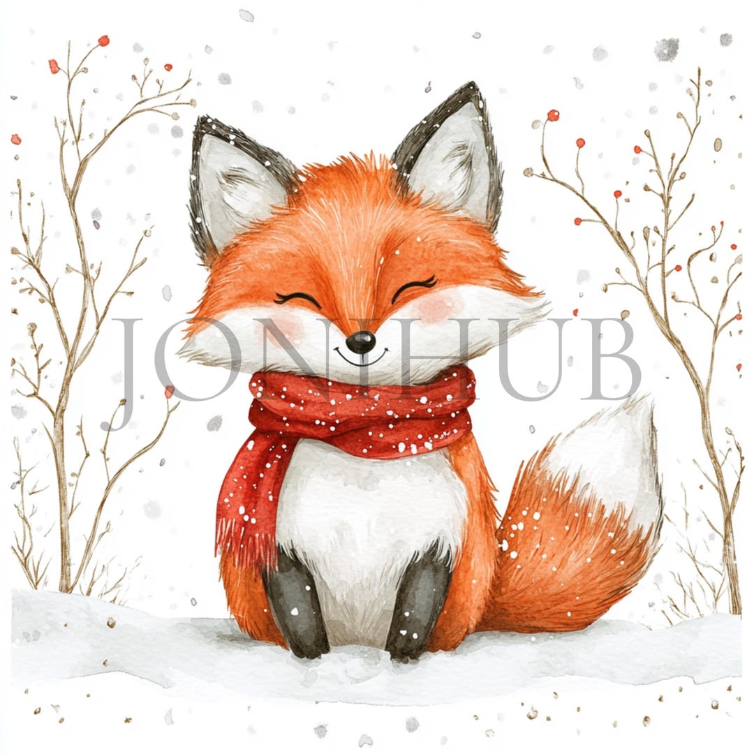 Fox in Winter Clipart | 10 High Quality Jpg's | Digital Download ...