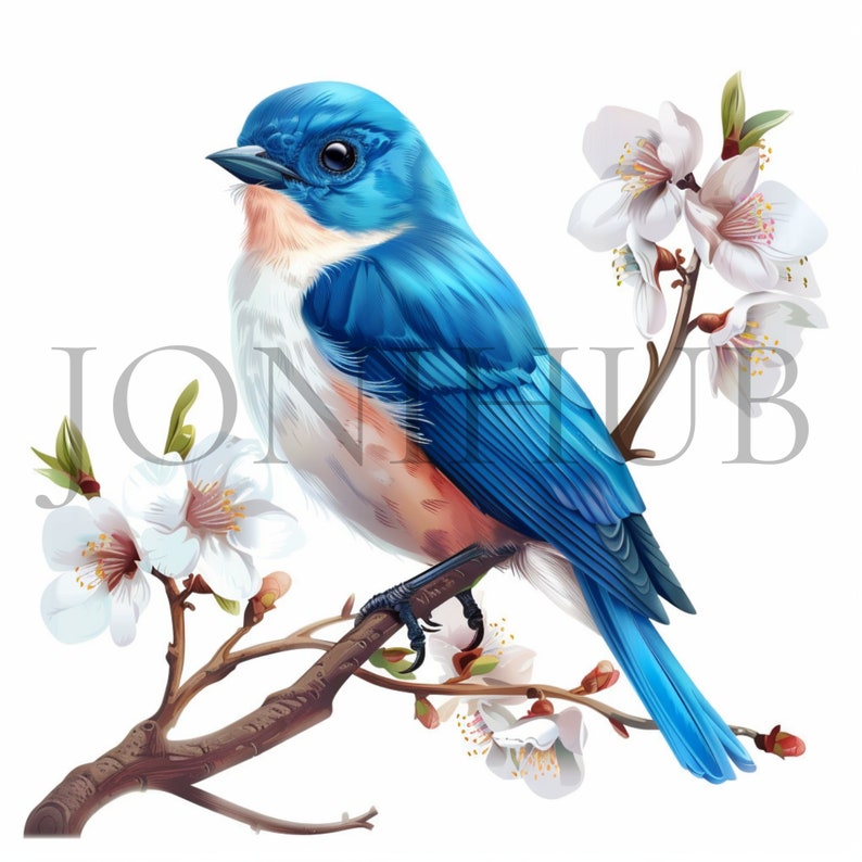 Spring Blue Bird Clipart 10 High Quality Jpg's Digital Download Blue ...