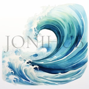 Ocean Waves Clipart | 10 High Quality Jpg's | Digital Download ...