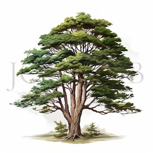 Cedar Trees Clipart | 10 High Quality Jpg's | Digital Download ...