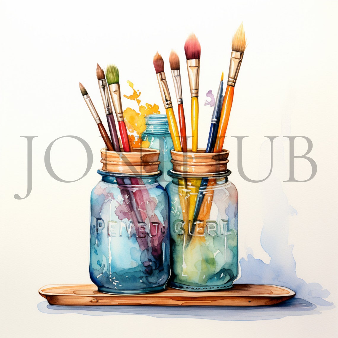 Paint Brushes Clipart 10 High Quality Jpg's Digital Download Card ...