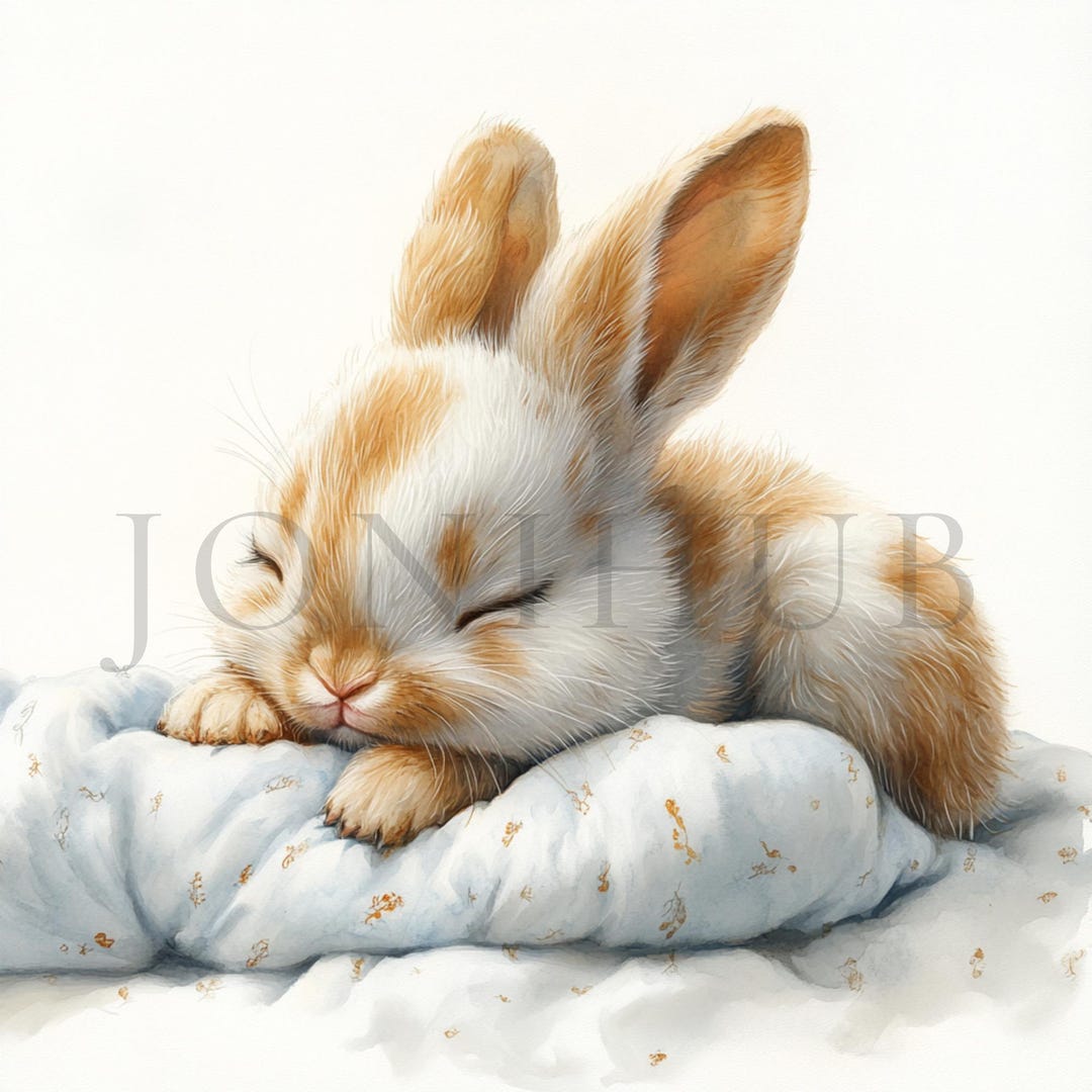 Sleeping Bunny Clipart | 10 High Quality Jpgs | Digital Download ...