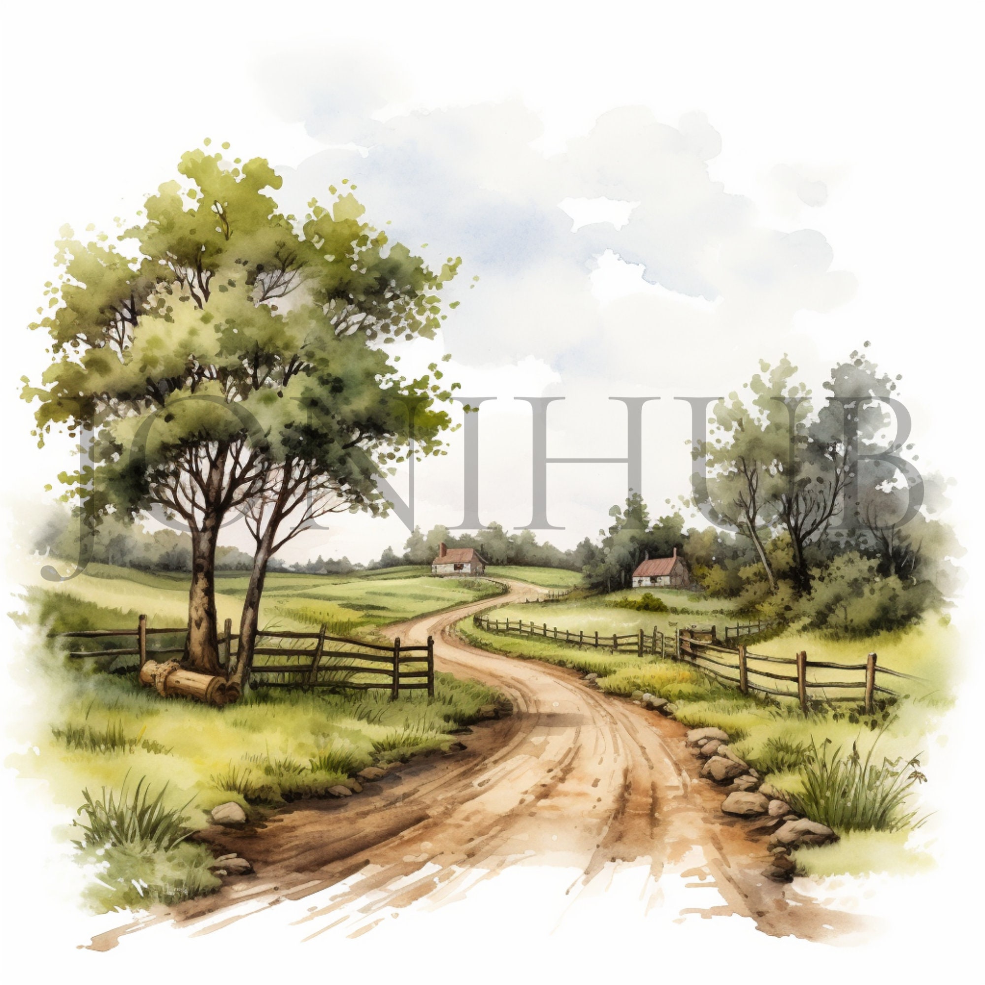 Country Lanes Clipart | 10 High Quality Jpgs | Digital Download ...