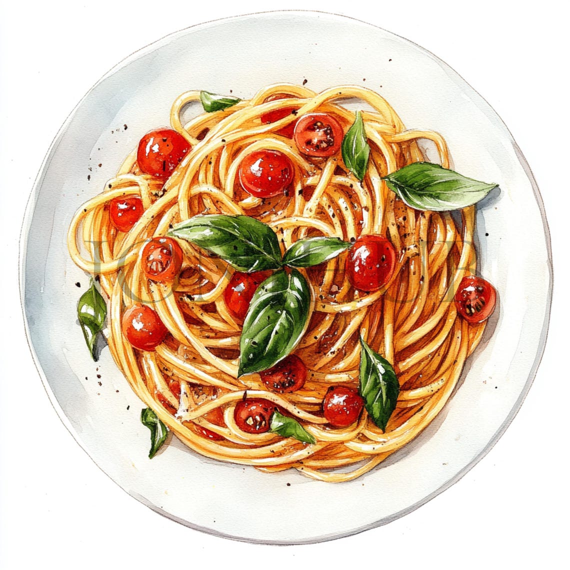 Spaghetti Plate Clipart | 10 High Quality Jpg's | Digital Download ...