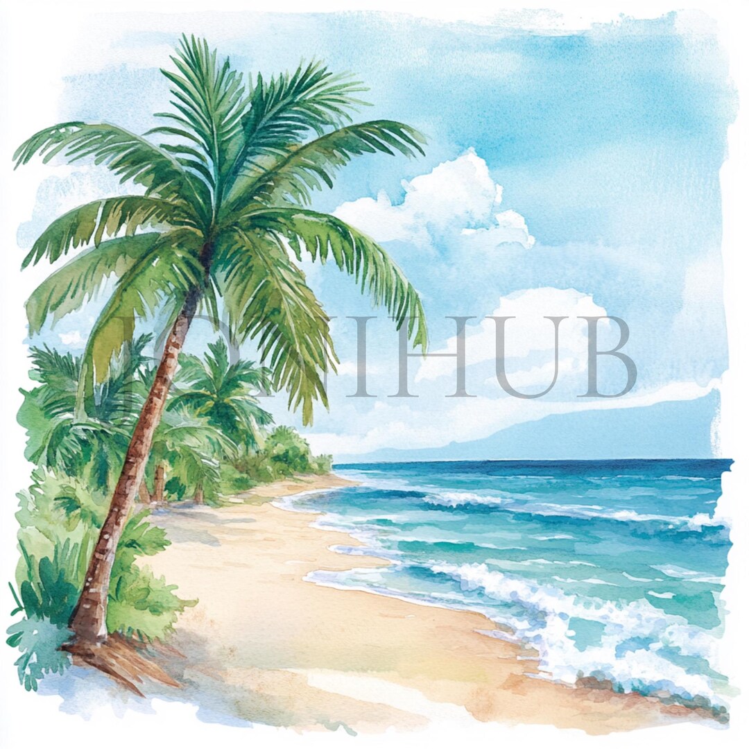Beach Scenes Clipart | 10 High Quality Jpg's | Digital Download ...