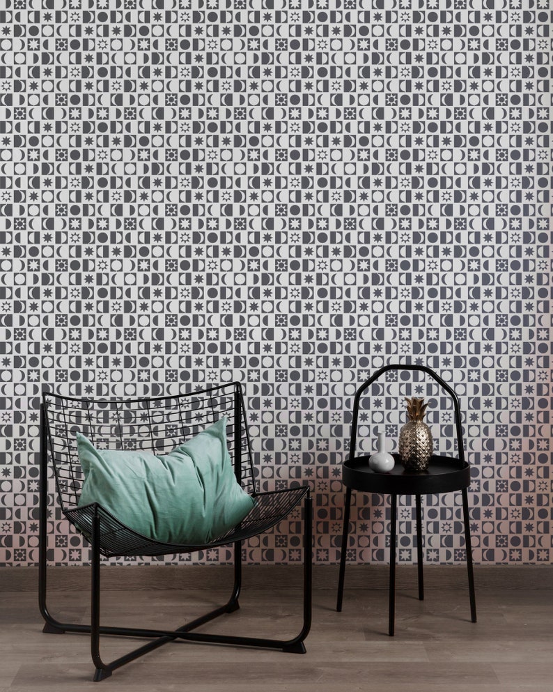 Sun Moon & Stars Multi Stencil,mid Century Modern Wall Stencil for ...