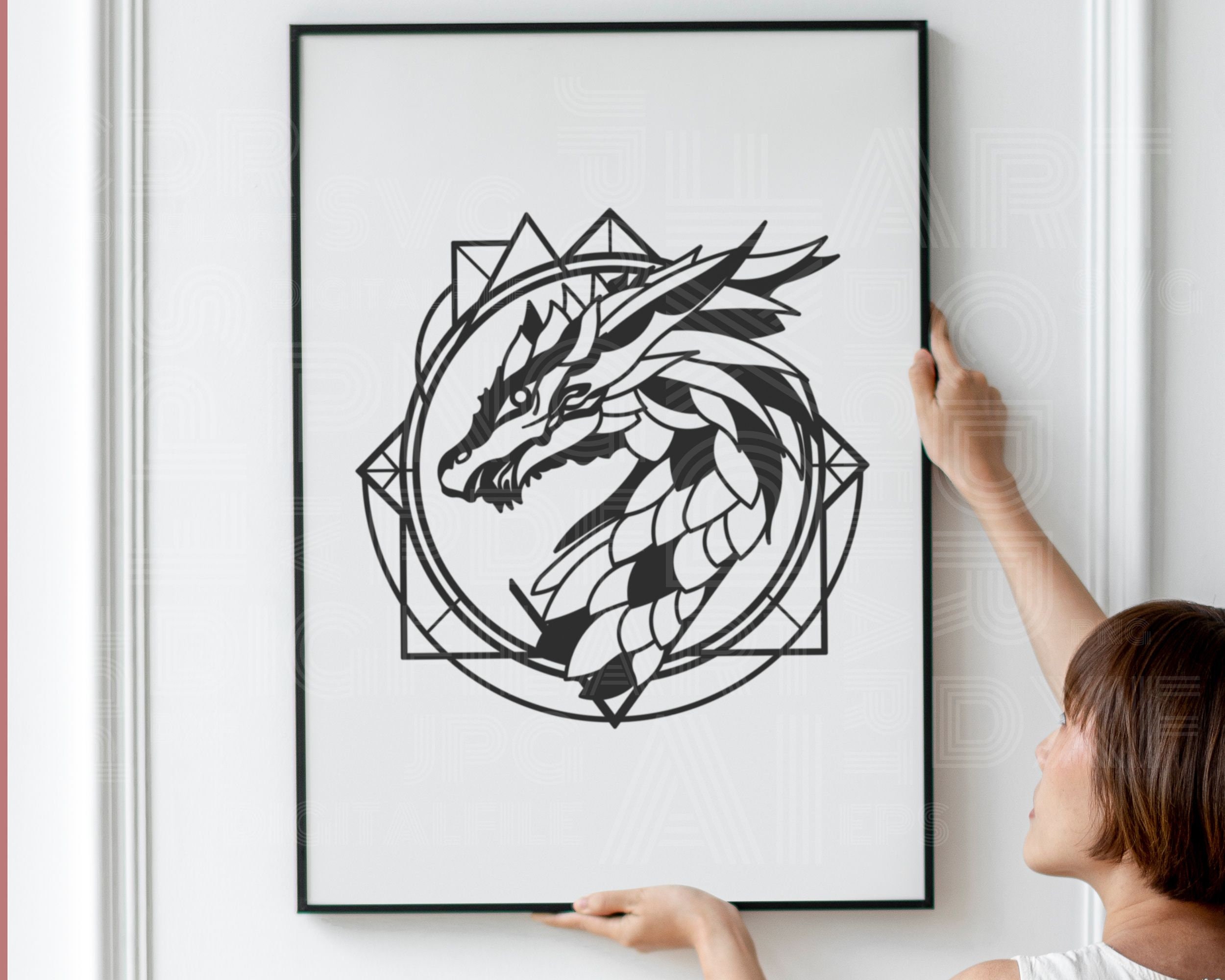 Dragon Head Svg, Dragon Png, Dragon Laser Cut File, Dragon Dxf File ...