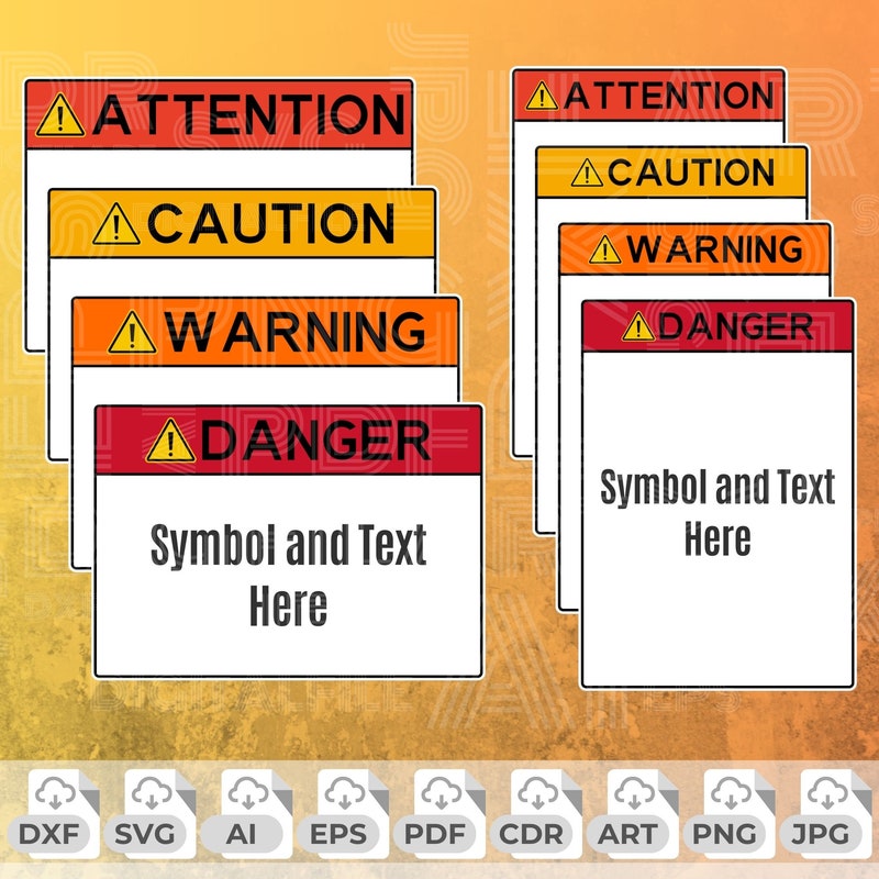Caution Signs Svg - Etsy