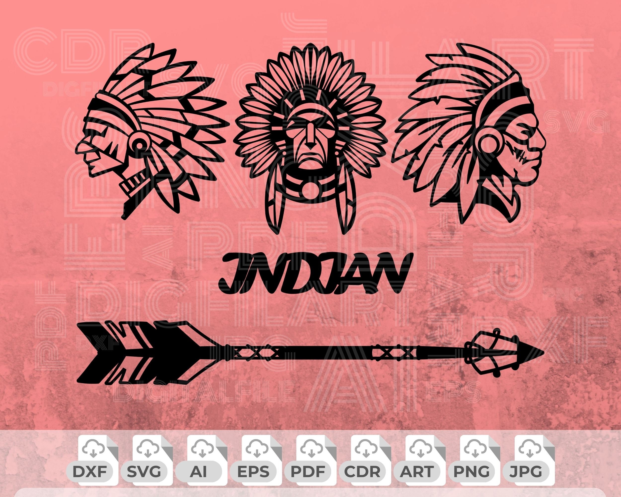 Indians Svg, Native Americans Chief Svg, Headdress Png, Head Dress Svg ...