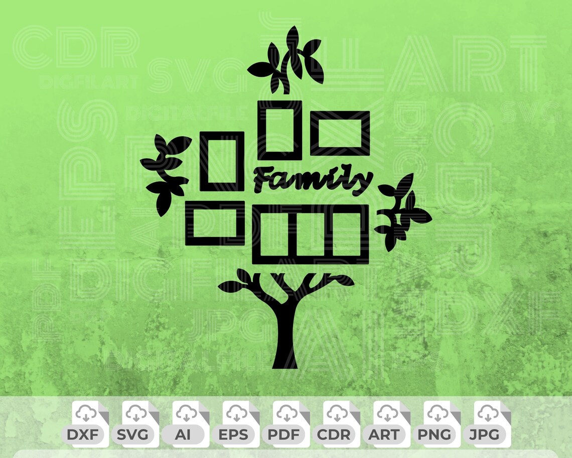 Family Tree Svg, Love Frame Png, Wedding Photo Frame, Baby Photo Frame ...
