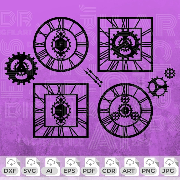 Laser Cut Gear Clock File - Etsy