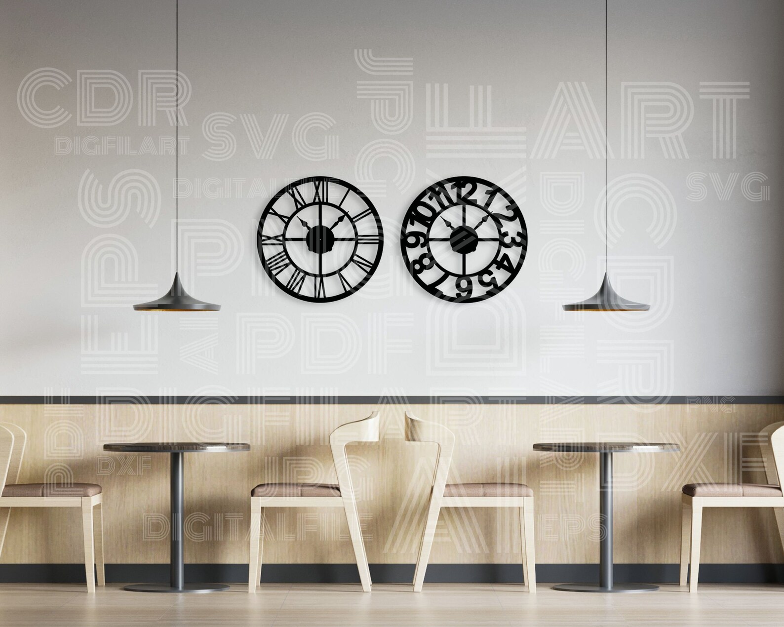 Wall Clock Laser Cut File, Clock Svg, Clock Png, Wall Clock Dxf File ...