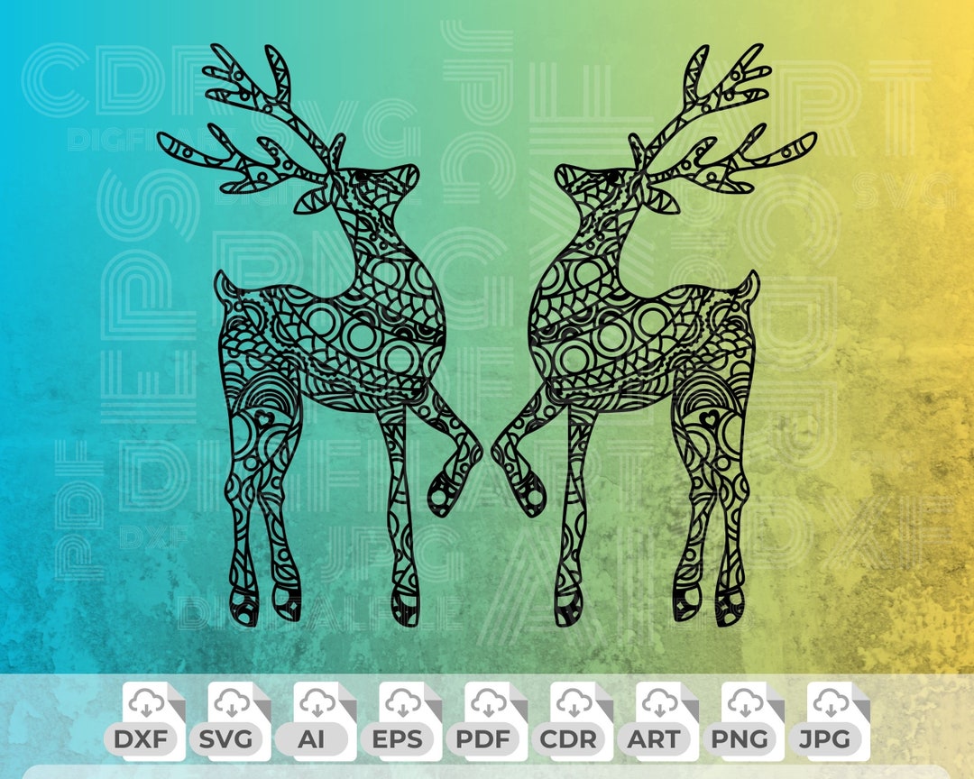 Deer Mandala Svg, Deer Laser File, Deer Png, Animal Mandala Svg ...