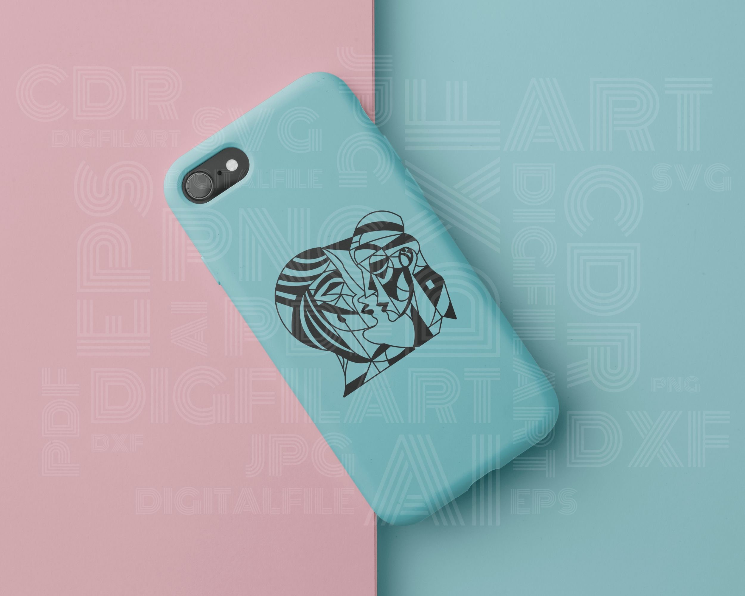 Abstract Woman Faces Svg, Geometric Face Png, Cubism Art Printable ...