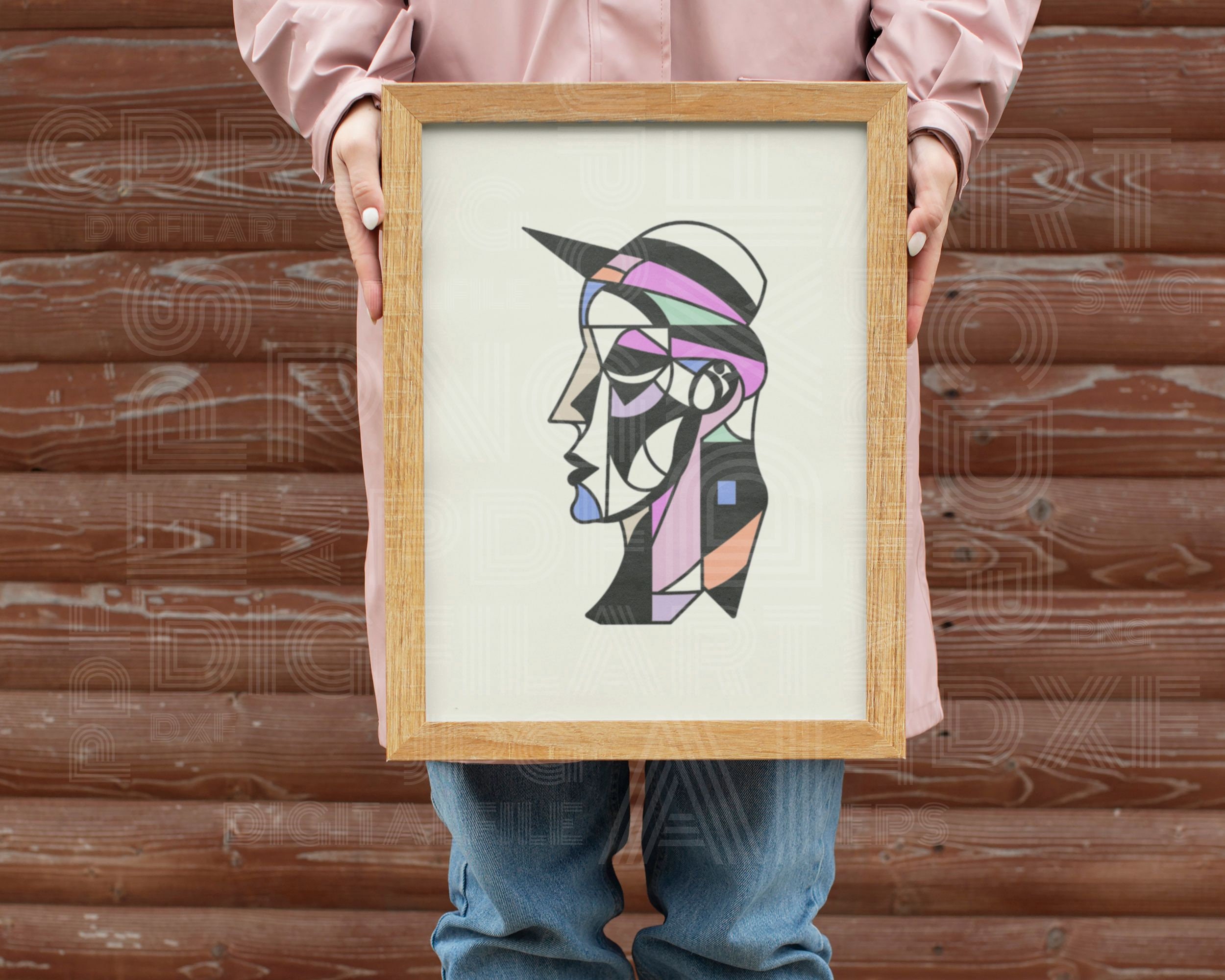 Abstract Woman Faces Svg, Geometric Face Png, Cubism Art Printable ...