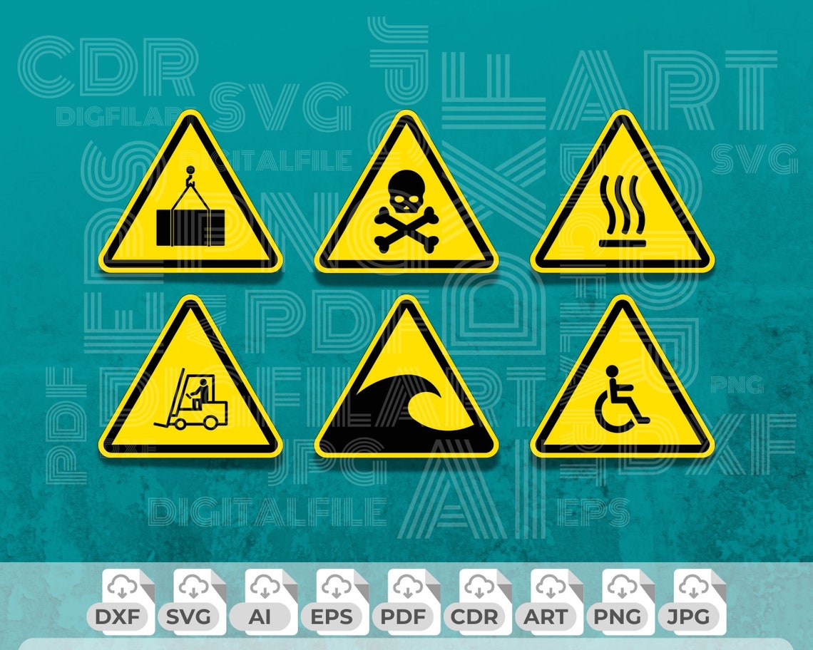 Warning Sign Svg Danger Png Caution Sign Clipart Safety - Etsy