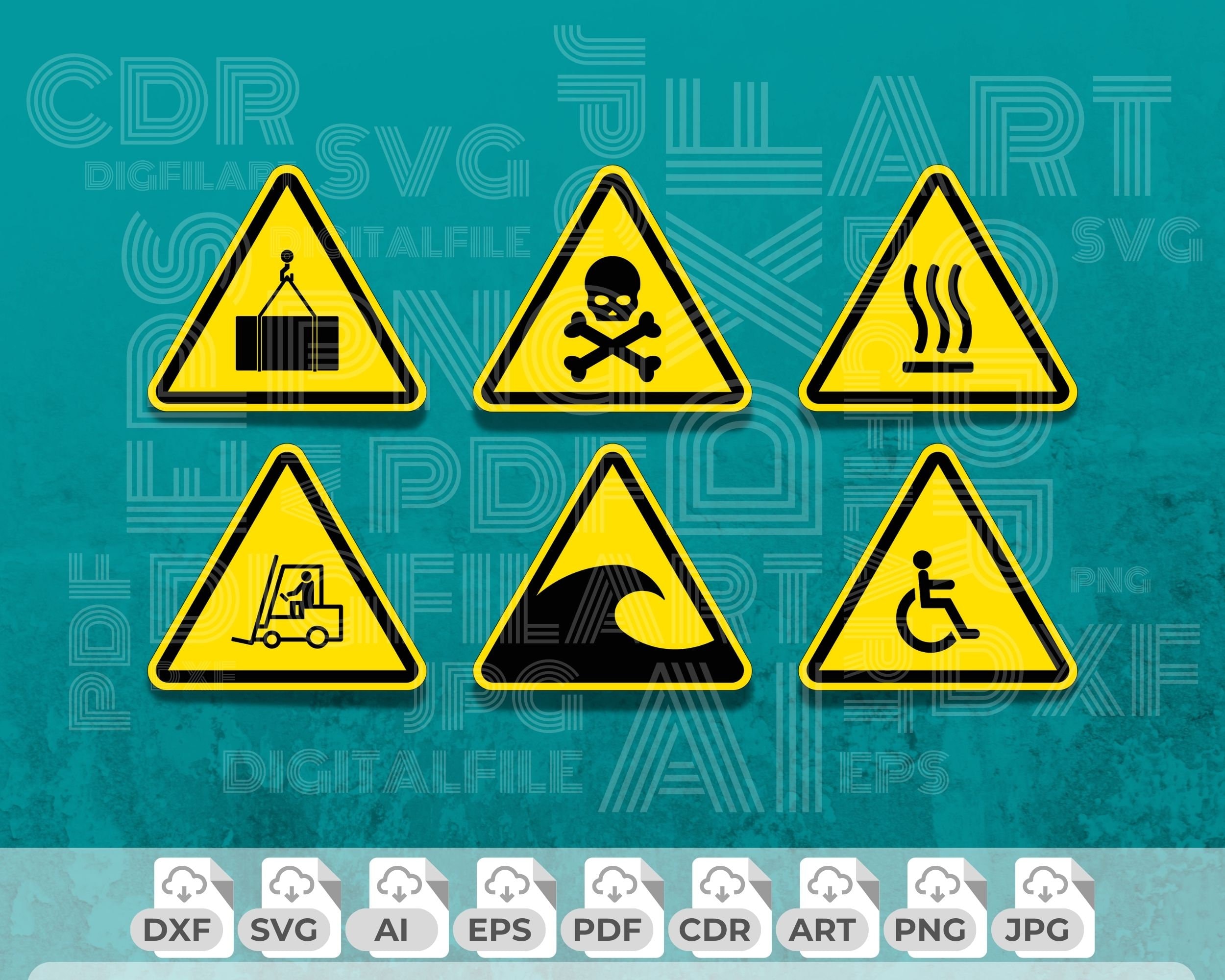 Warning Sign Svg Danger Png Caution Sign Clipart Safety - Etsy