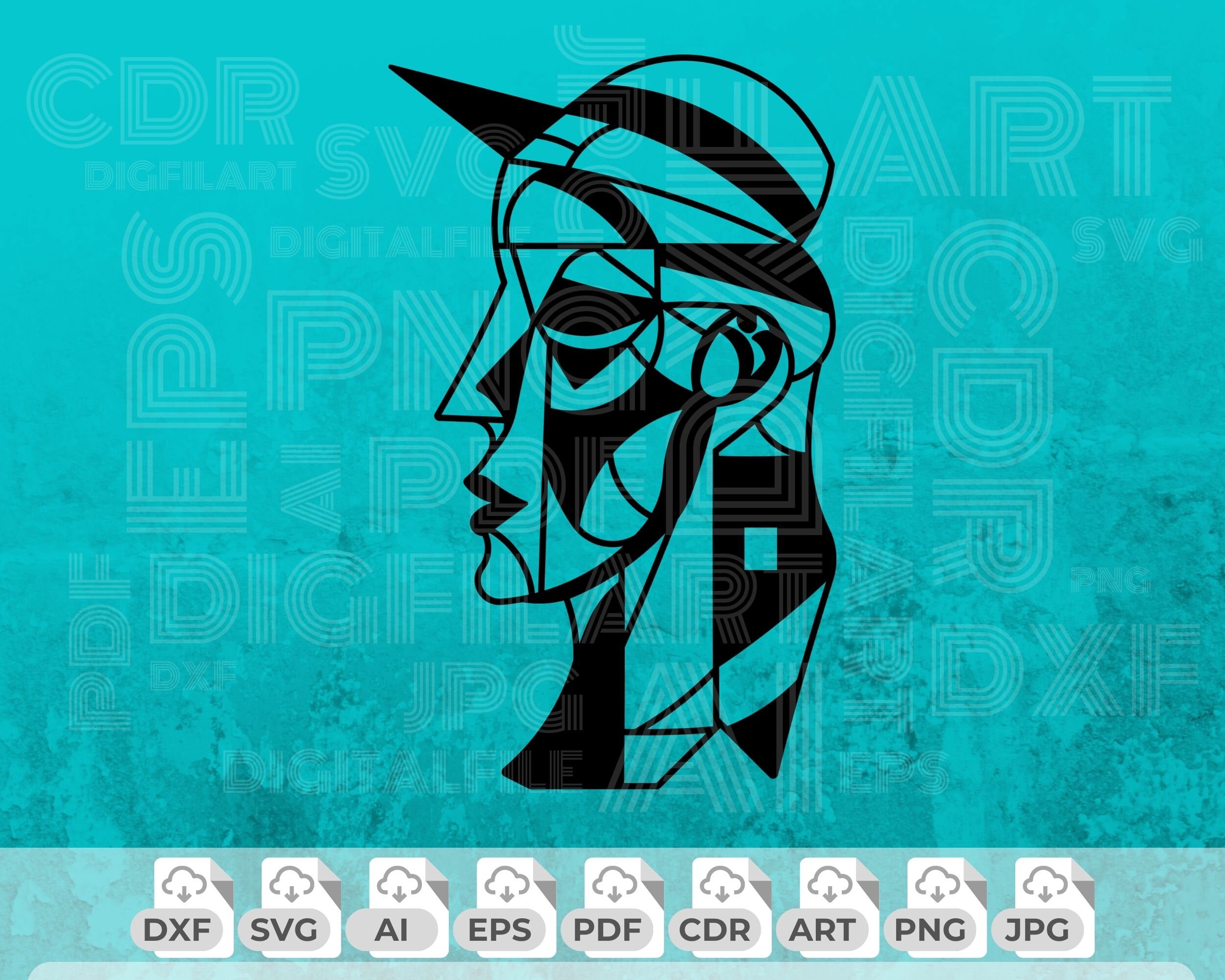 Abstract Woman Faces Svg, Geometric Face Png, Cubism Art Printable ...