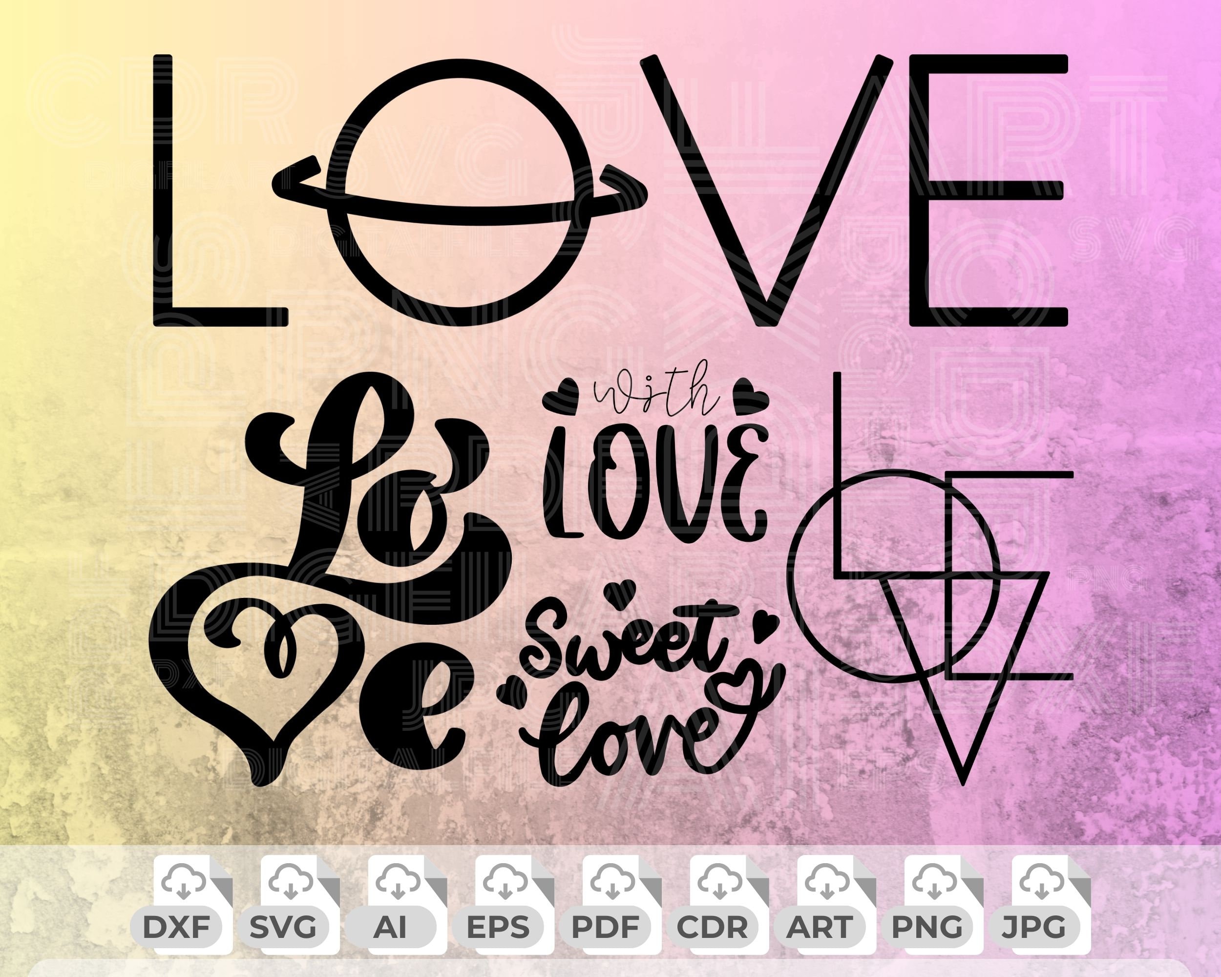 Love Word Svg Love Png Love Cut File Valentine Saying Svg - Etsy