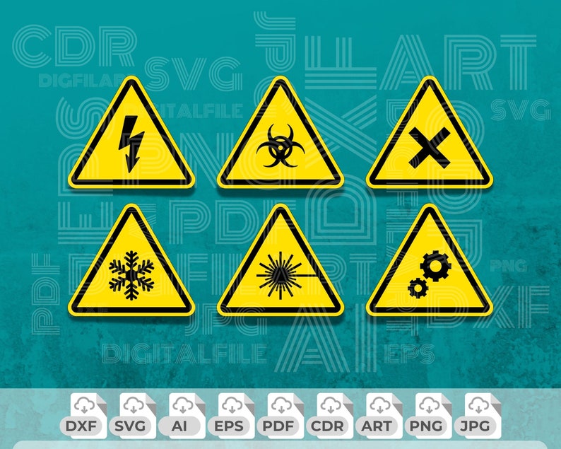 Warning Sign Svg Danger Png Caution Sign Clipart Safety - Etsy