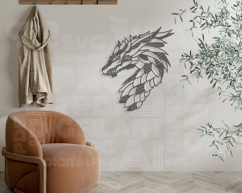 Dragon Head Svg, Dragon Png, Dragon Laser Cut File, Dragon Dxf File ...