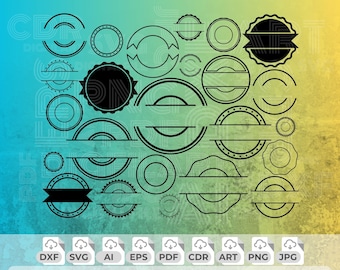 Round SVG Frame. Double Circle PNG. - Etsy