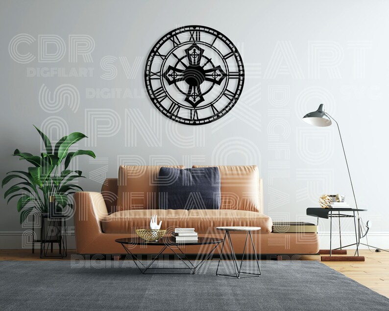 Cross Clock SVG: Christian Wall Art Laser Cut Files (digital Download ...