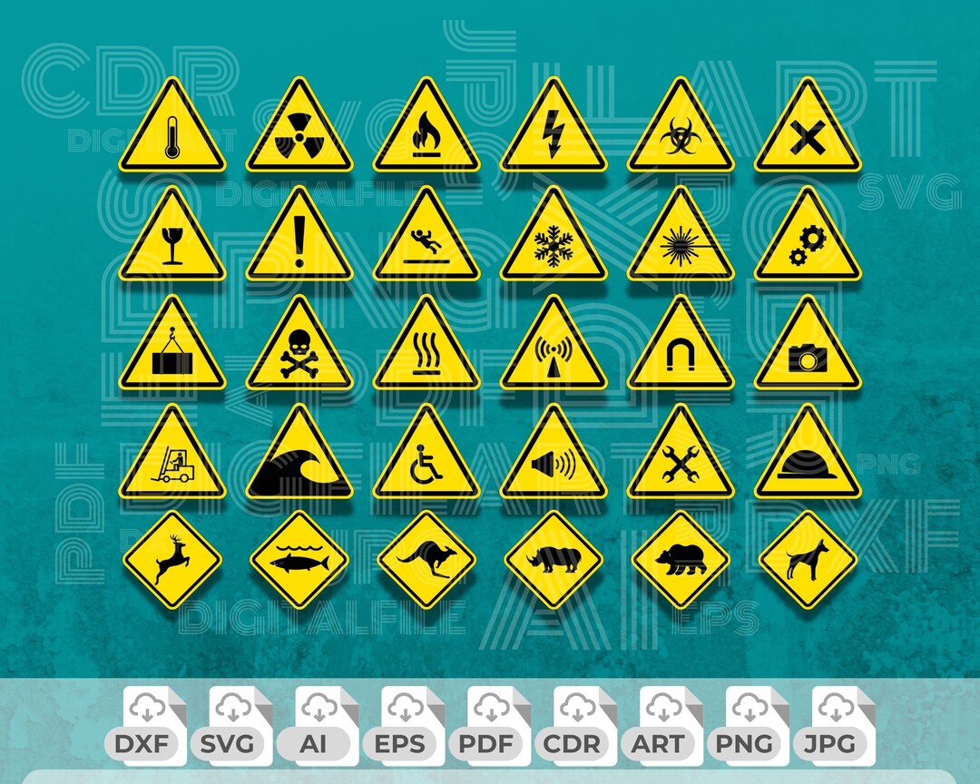 Warning Sign Svg Danger Png Caution Sign Clipart Safety - Etsy