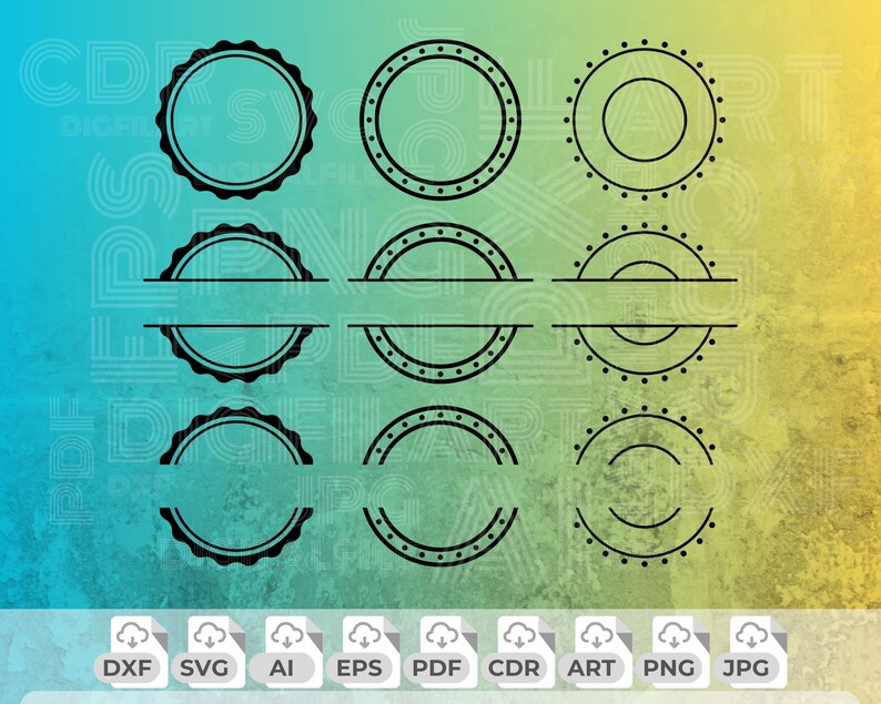 Circle Frame Svg, Stamp Png, Round Border Svg, Circle Monogram Svg ...