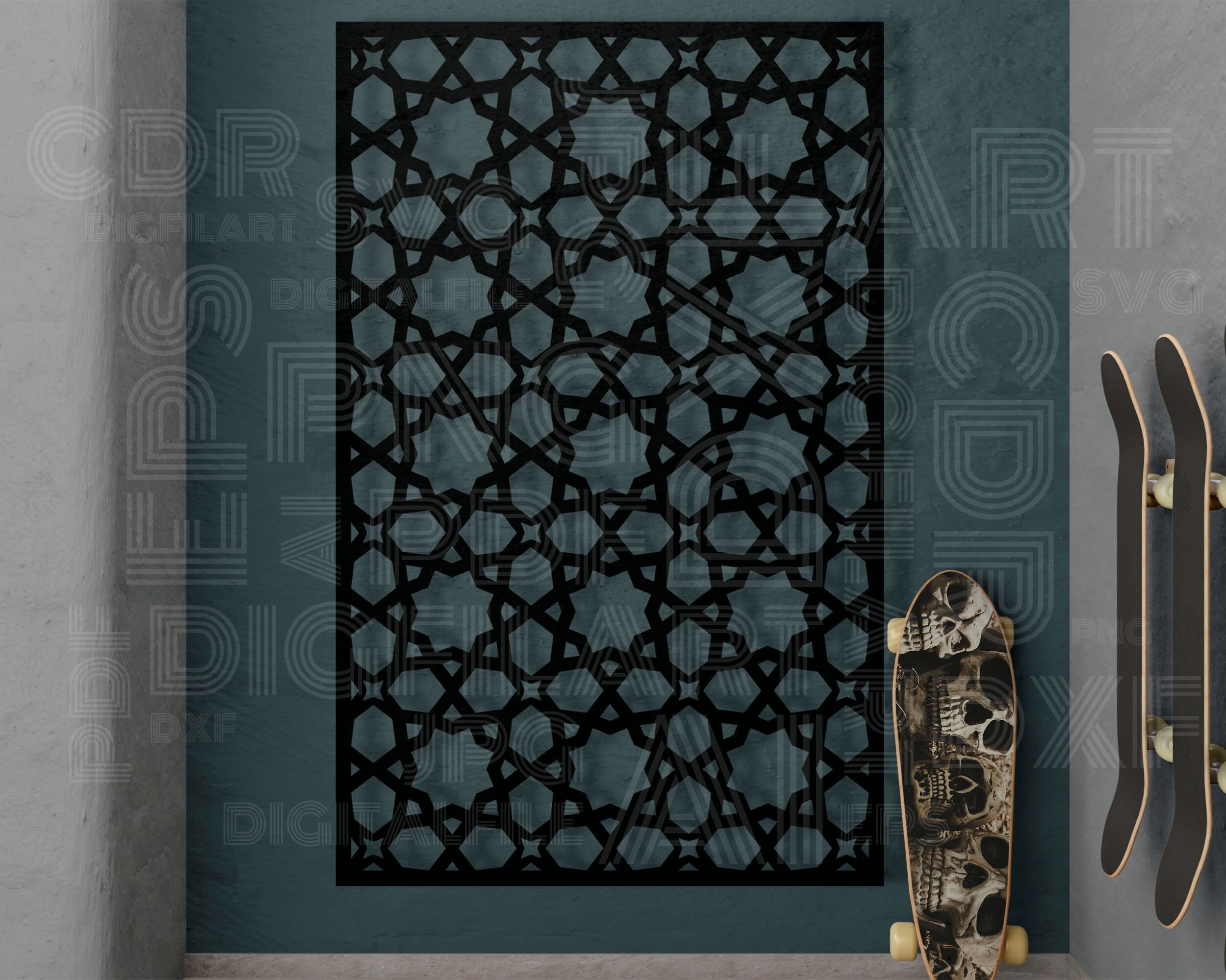 Geometric Pattern Svg, Wall Panel Dxf File, Geometric Screen Print ...
