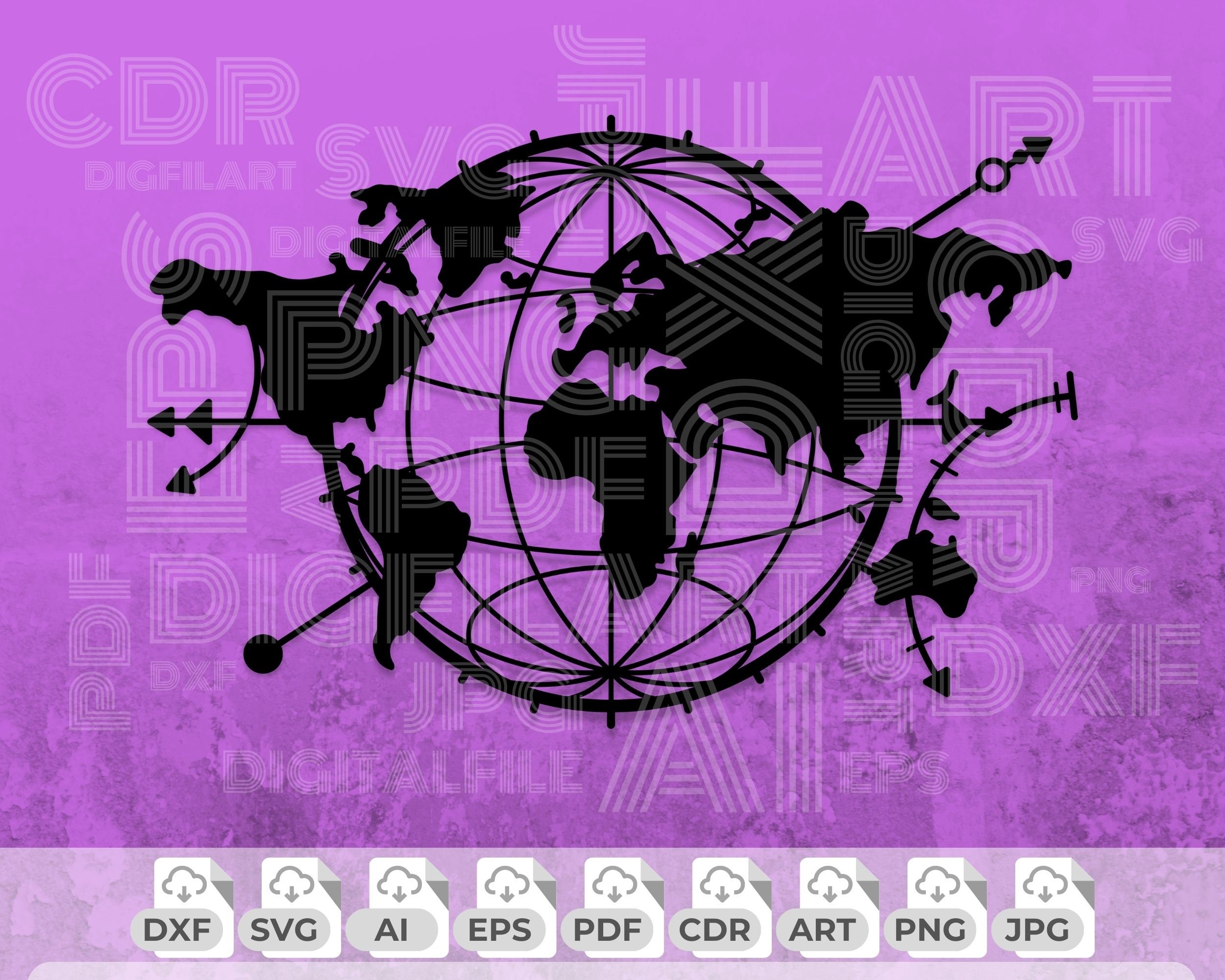 World Map Svg World Traveler Svg Earth Png Compass World - Etsy Australia