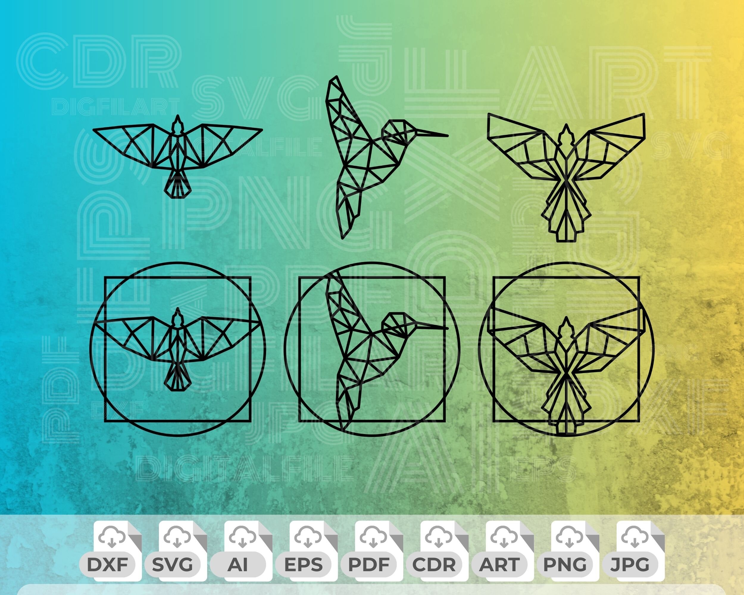 Geometric Bird Svg Polygonal Animal Png Bird Laser Cut File - Etsy
