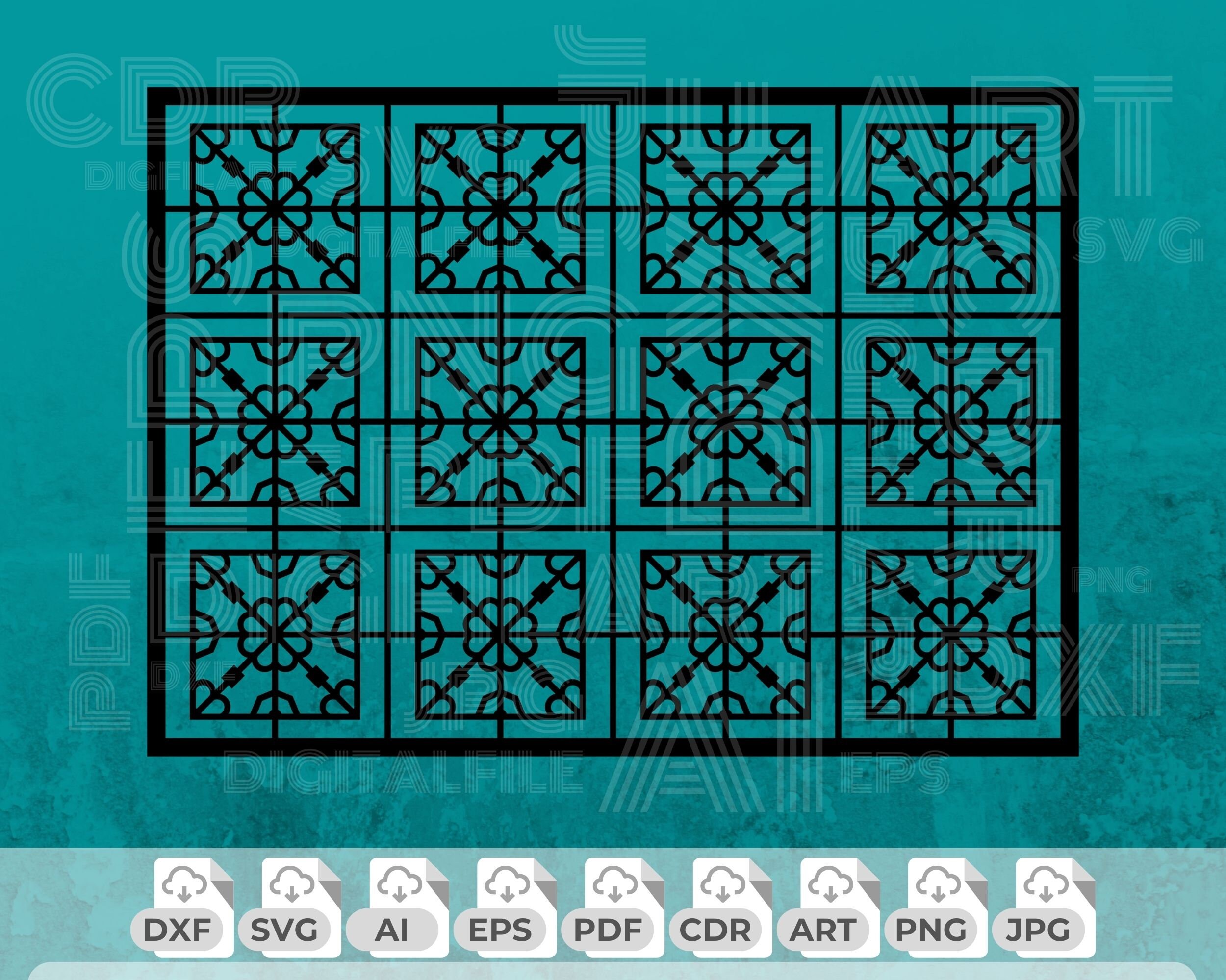 Geometric Pattern Svg, Wall Panel Dxf File, Geometric Screen Print ...