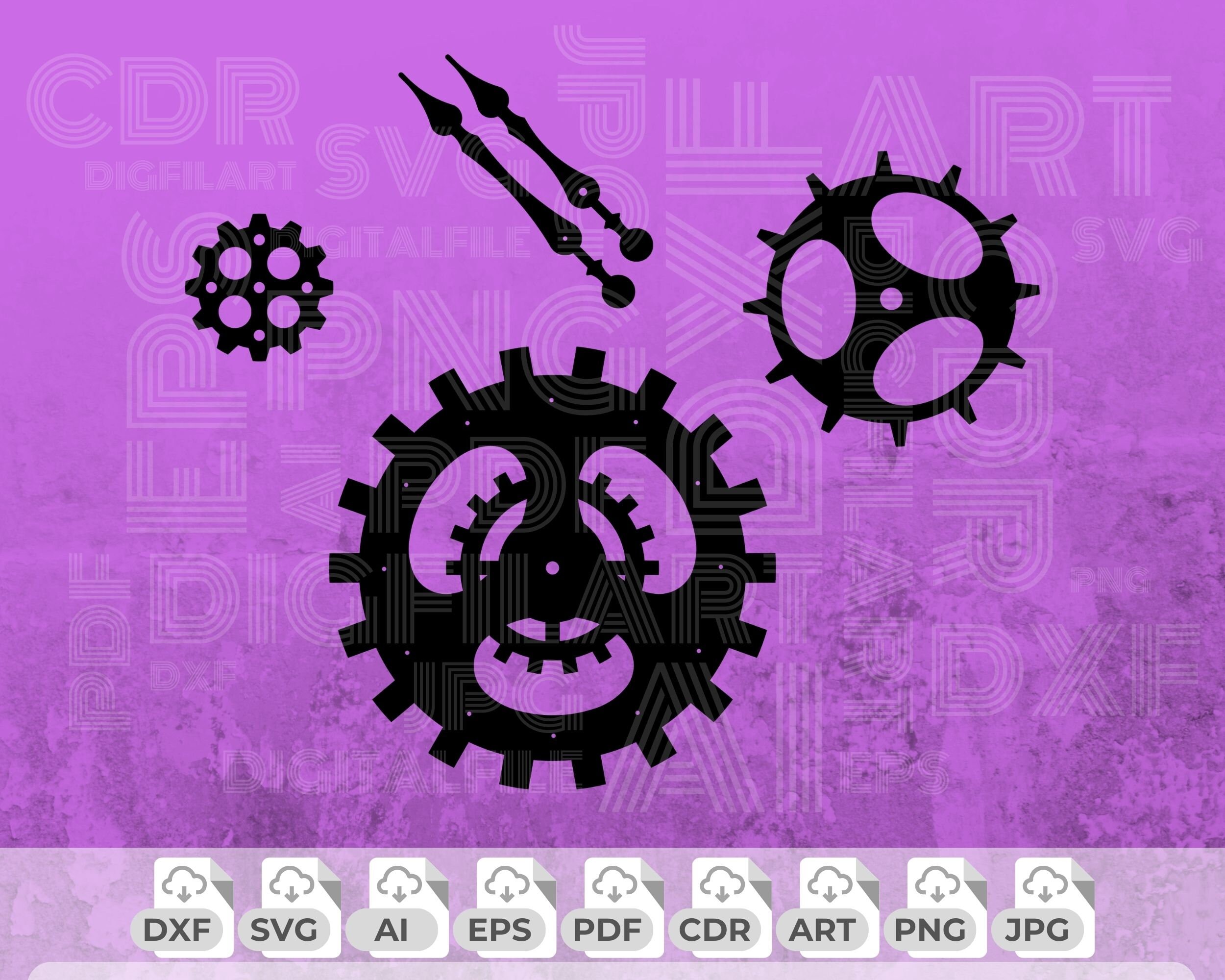 Gear Wall Clock Svg, Wheel Png, Gear Clock Cnc File, Wall Clock Dxf ...