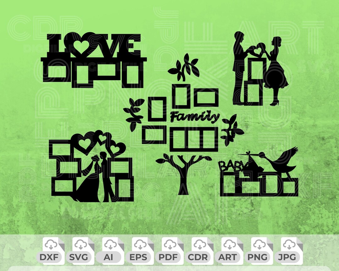 Family Tree Svg, Love Frame Png, Wedding Photo Frame, Baby Photo Frame ...