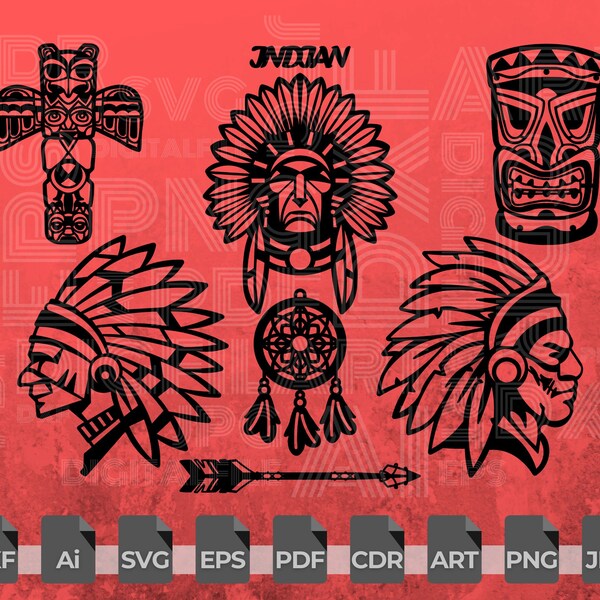 Indian Chief Silhouette Svg - Etsy