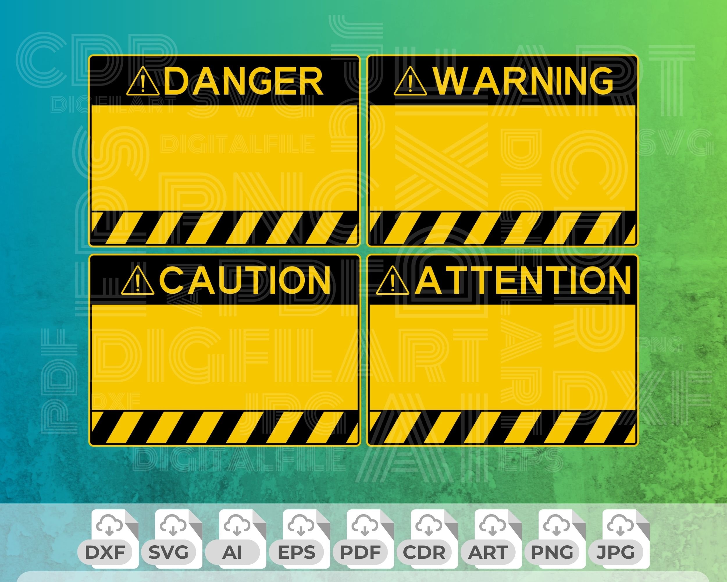 Caution Tape Svg, Warning Sign Svg, Blank Danger Png, Attention Svg ...