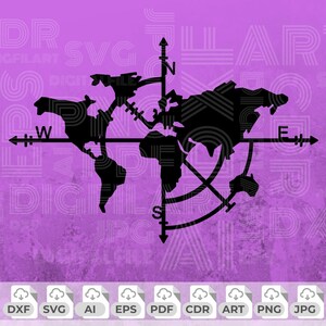 World Map Svg, World Traveler Svg, Earth Png, Compass World Map, World ...