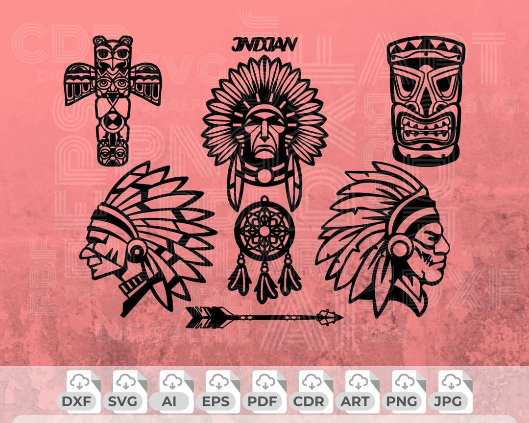 Indians Svg, Native Americans Chief Svg, Headdress Png, Head Dress Svg ...