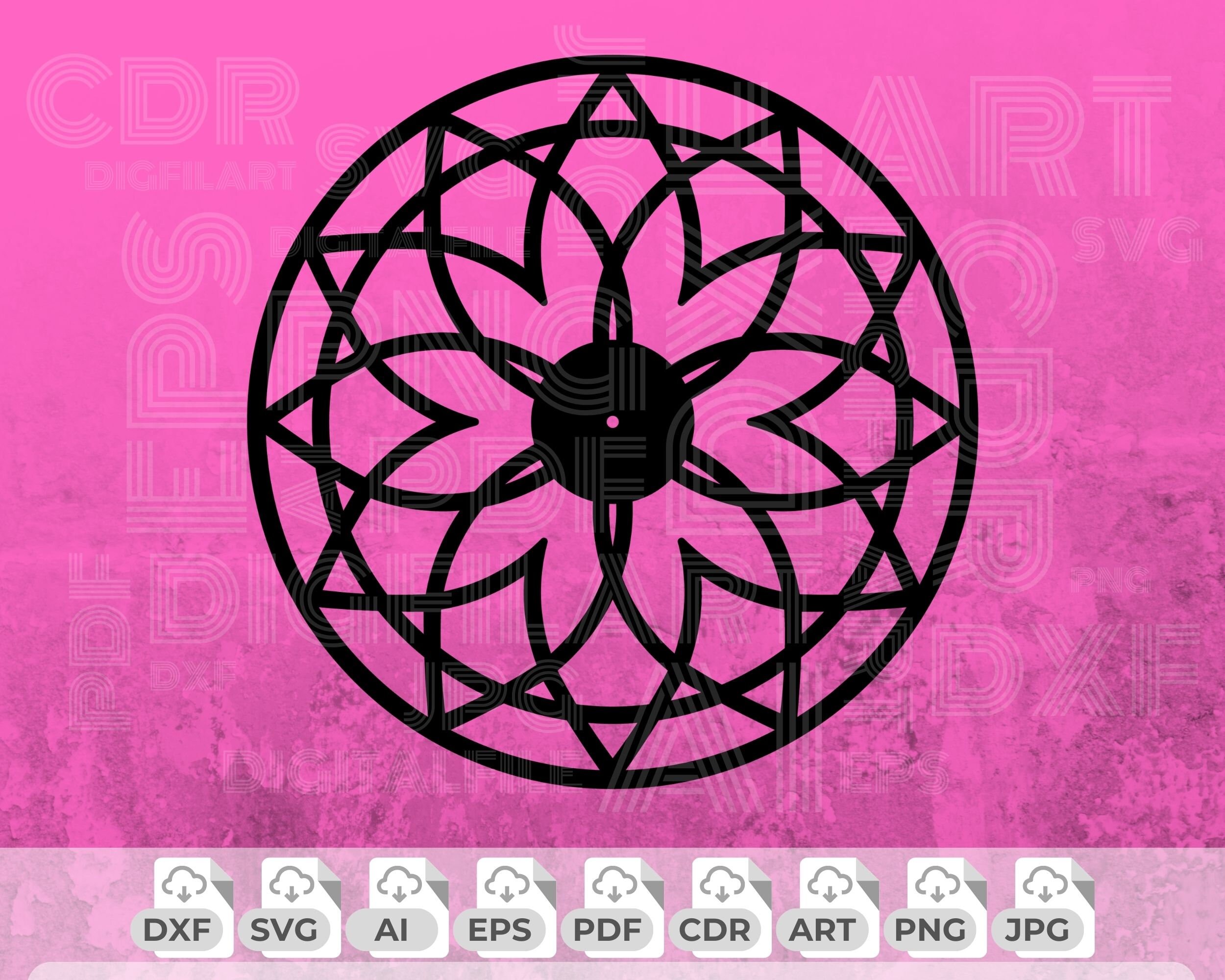 Floral Wall Clock Dxf File Flower Clock Svg Round Wall Clock - Etsy