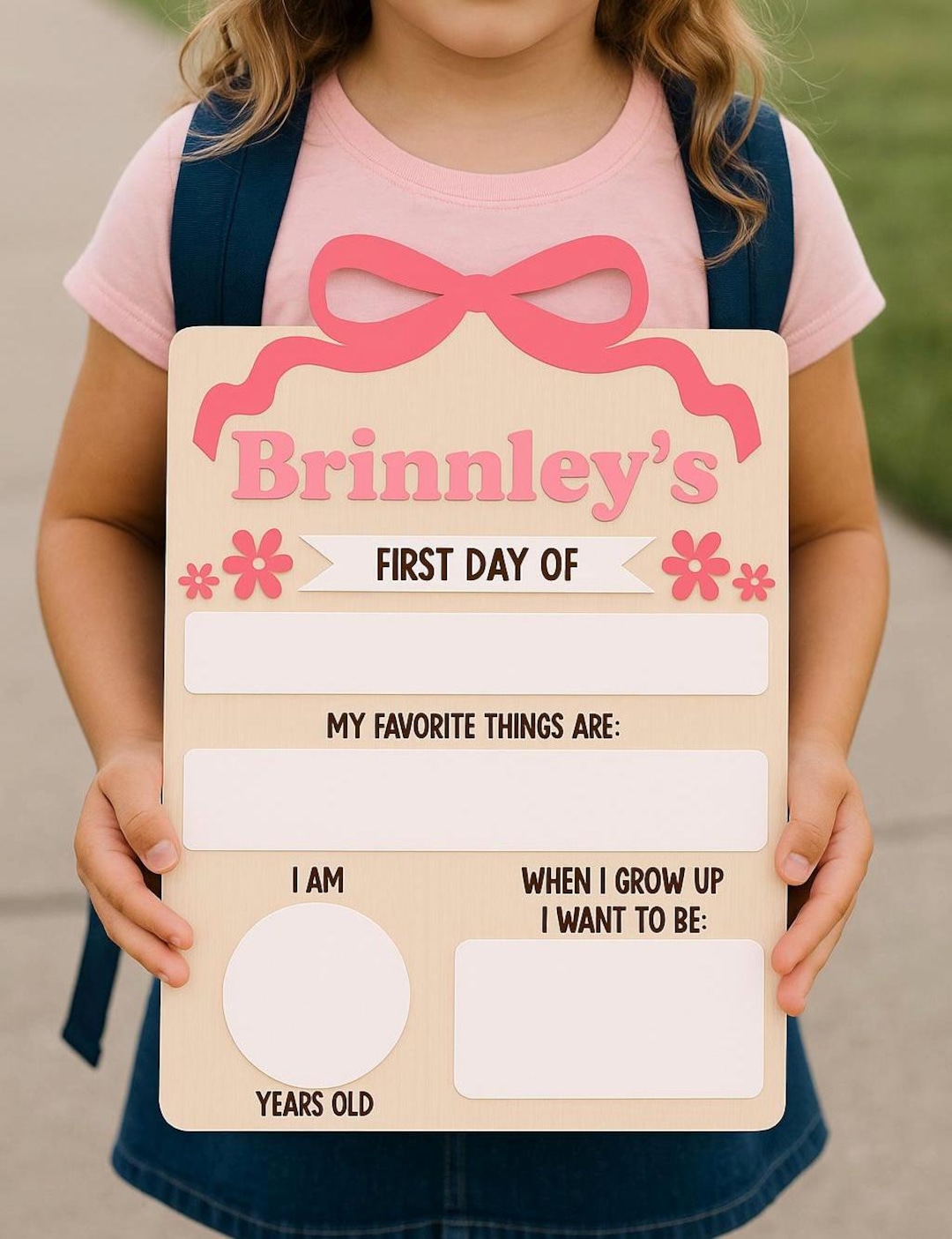 Personalized First Day of School Photo Prop, Custom and Reusable Back ...